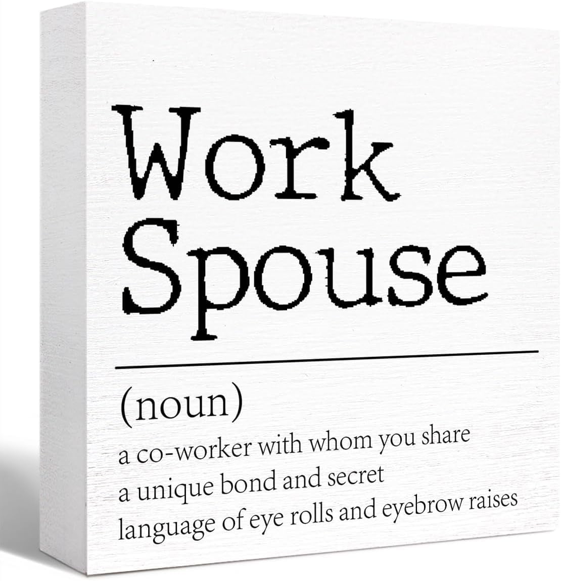 Funny Office Wood Box Sign Work Spouse Definition Wooden Block Sign ...