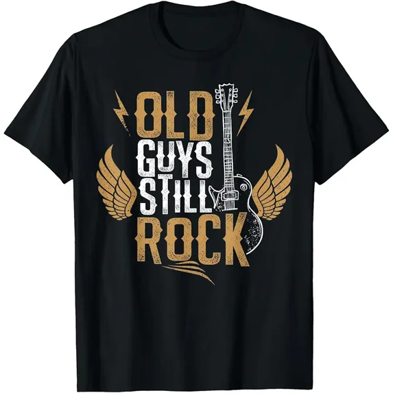 Funny Old Guys Still Rock Saying for Men Casual Short Sleeve T-Shirt ...
