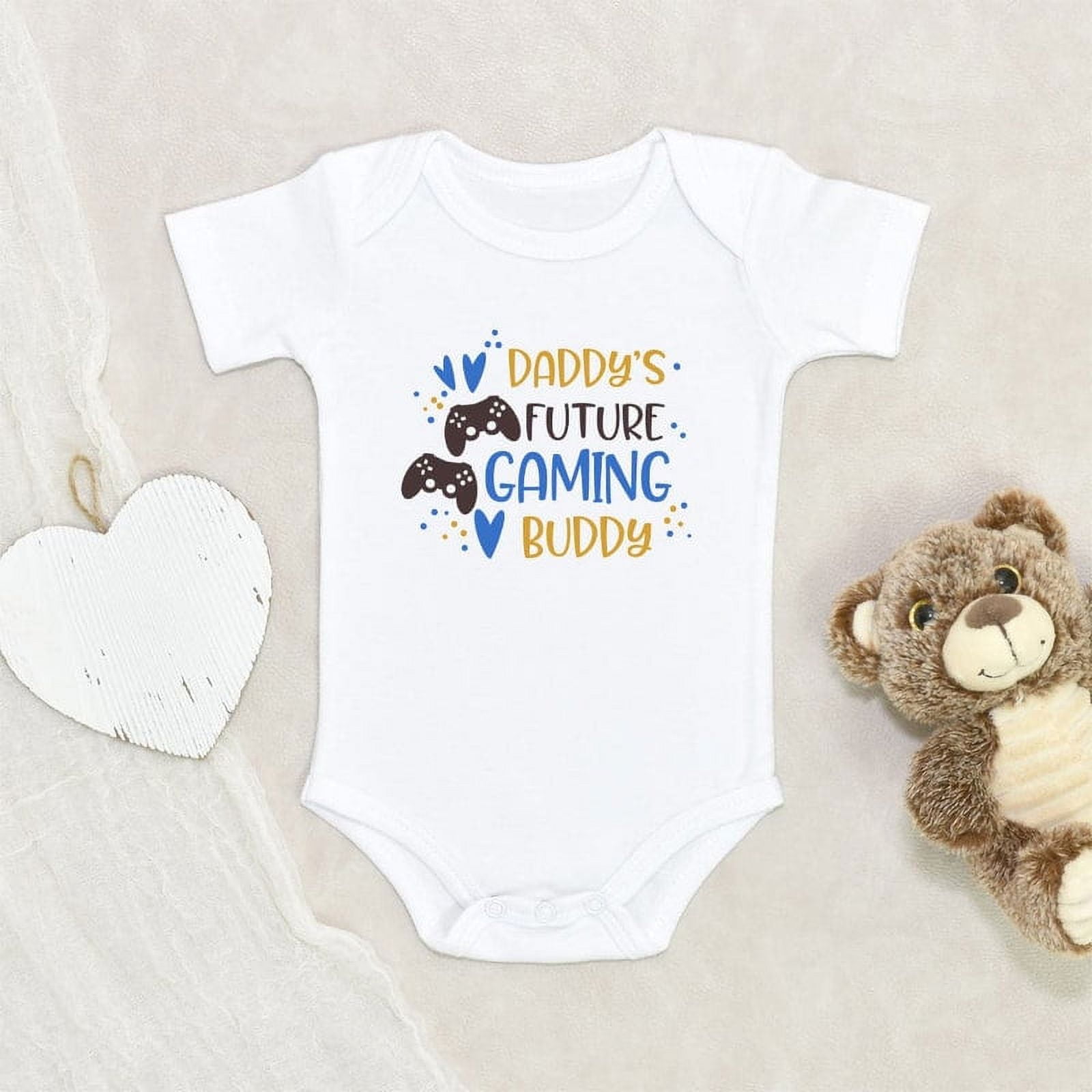 Funny Onesie Cute Baby Boy Onesie Daddy's Future Gaming Buddy Baby ...