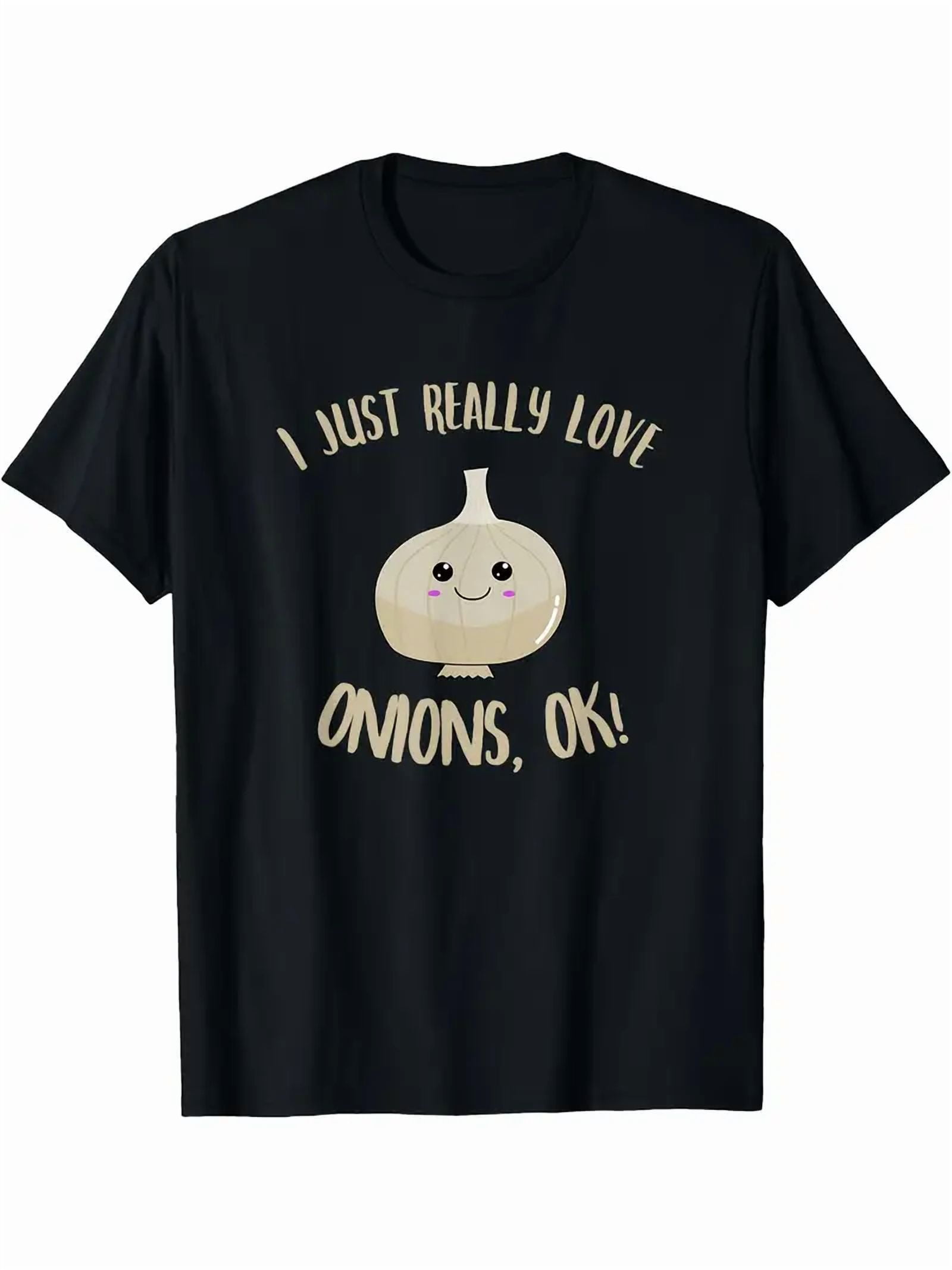 Funny Onion Lover Graphic Tee - Cute Expressive Eyes - Black - Walmart.com
