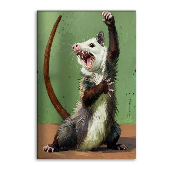 Funny Opossum Screaming Possum Quirky Animal Posters Wall Art Painting ...