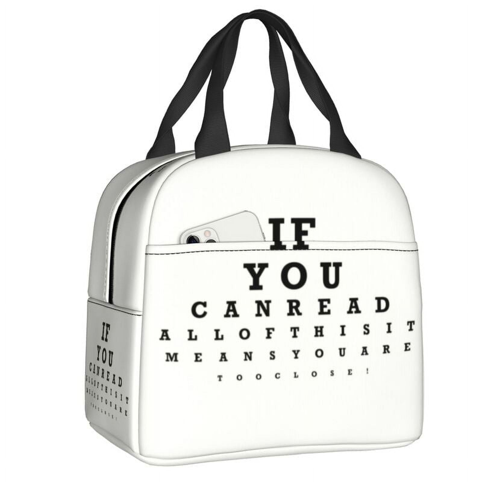 Funny Optician Optometrist Insulated Lunch Tote Bag for Women Eye Test ...