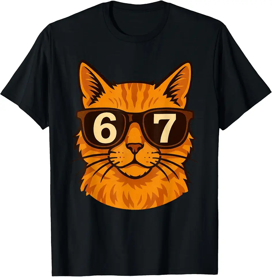 Funny Orange Cat 67 Sunglasses for Cat Lovers Unisex Graphic Short ...