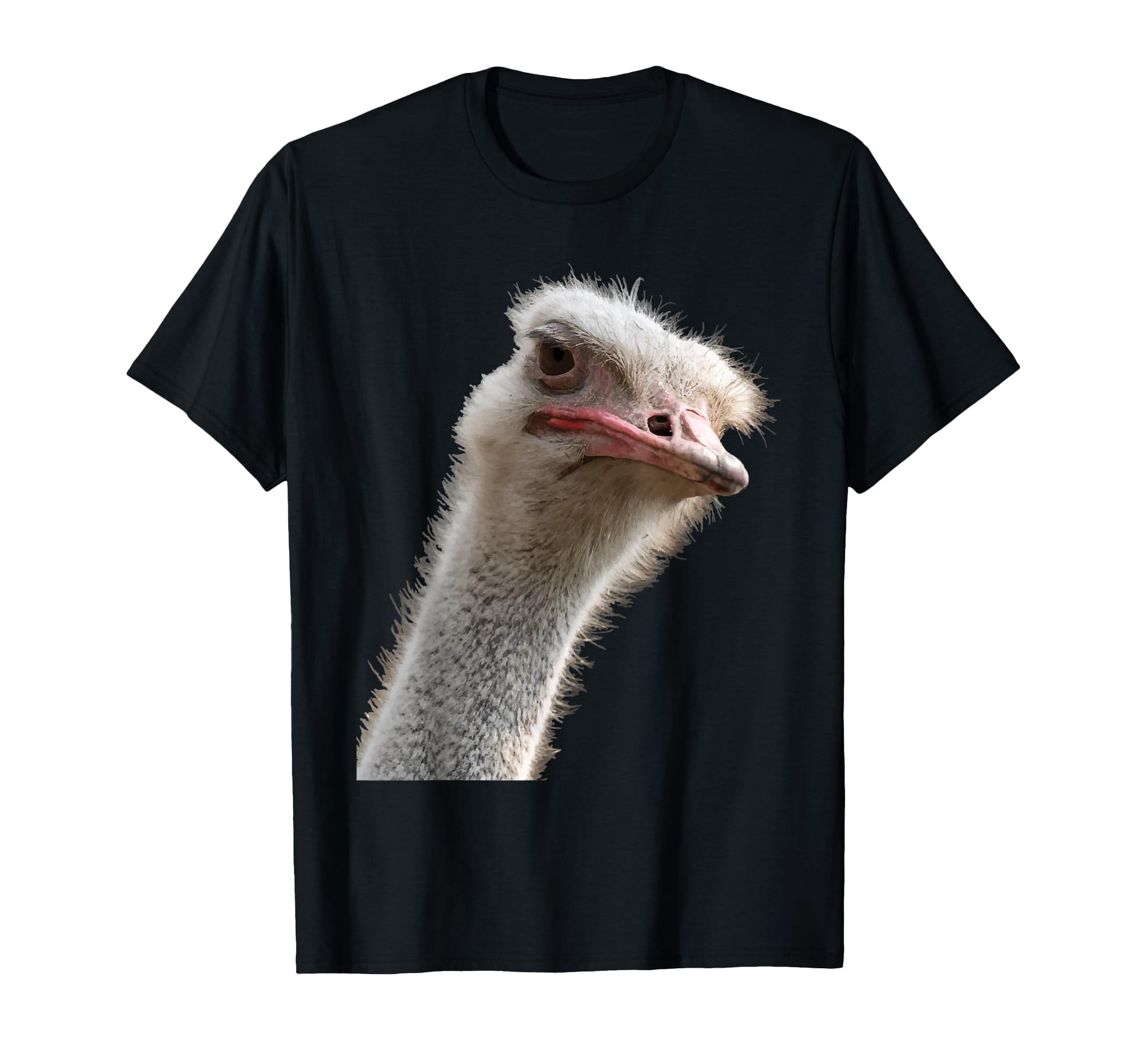 Funny Ostrich Face Zookeeper Safari Animal Lover T-Shirt - Quirky Black ...