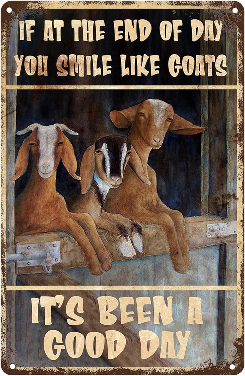 Funny Outdoor Goat Sign, Home Wall Decor Goat, Goats Art Print Art Wall ...