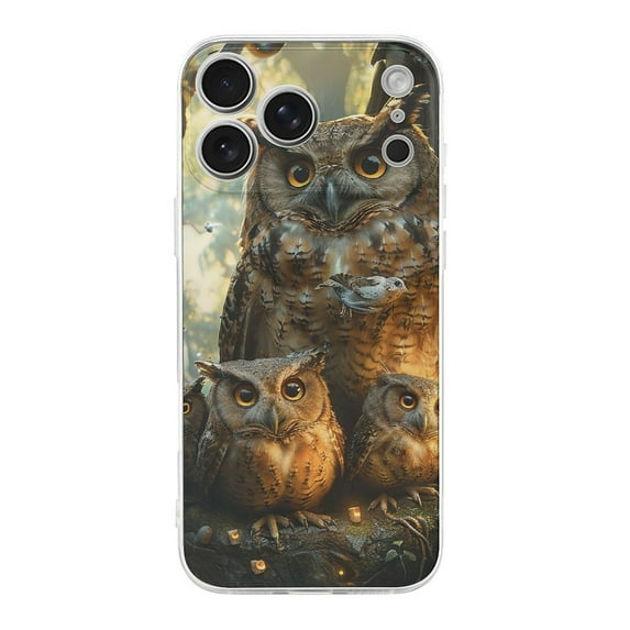 Funny Owl Family Cool Phone Case Compatible with iPhone 17 Pro Max TPU ...