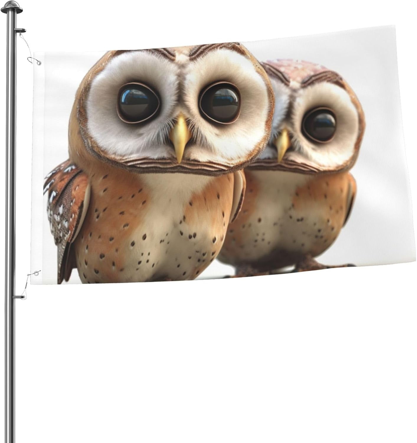 Funny Owl Garden Flags Holiday Banner with Brass Grommets Large Welcome ...