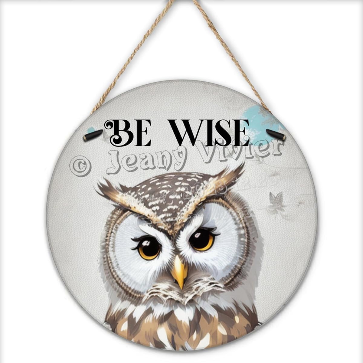 Funny Owl Round Wooden Signs, Safari Animal Nursery Wall Decor ...