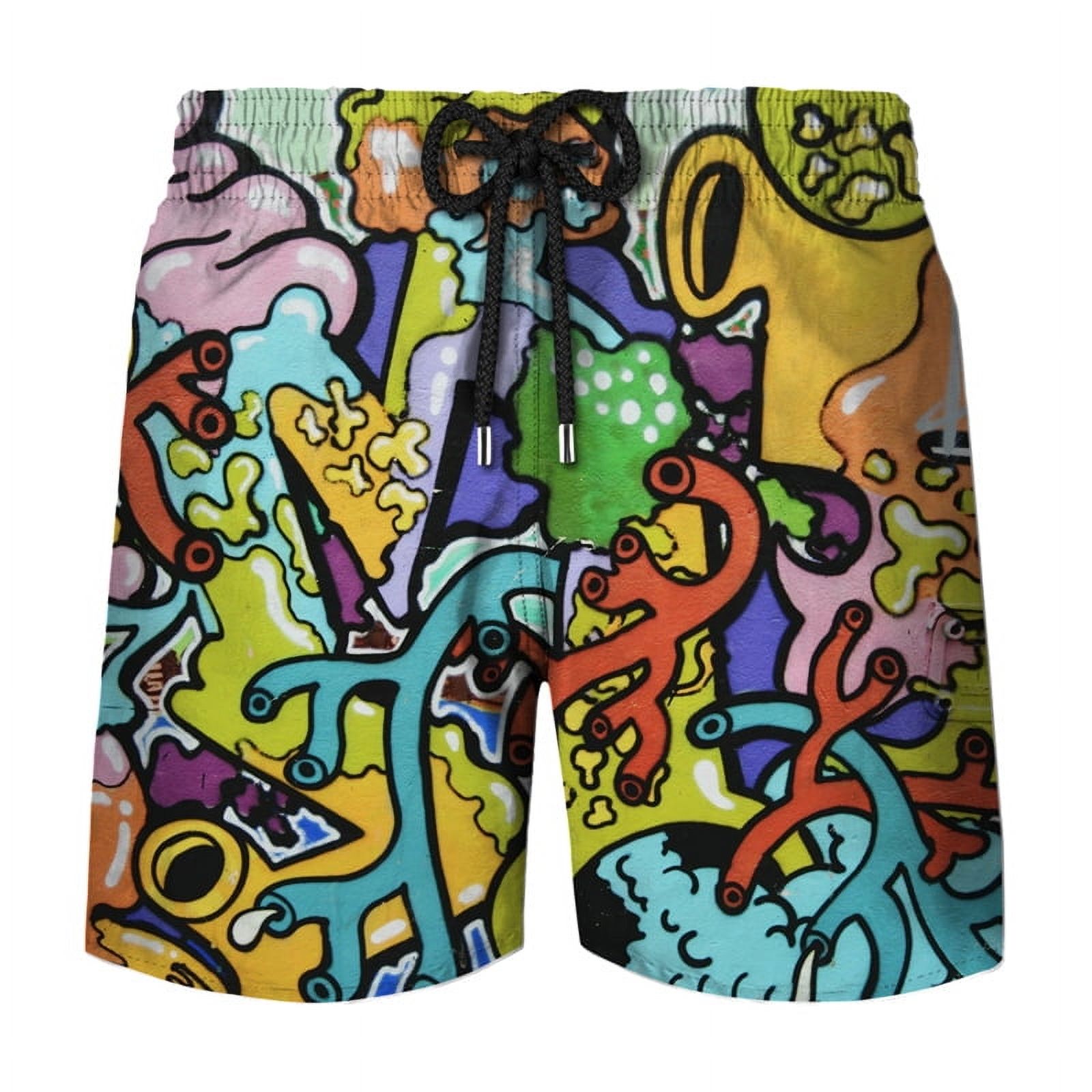 Funny Painting Graffiti Board Shorts Pants Men Beach Shorts Summer ...
