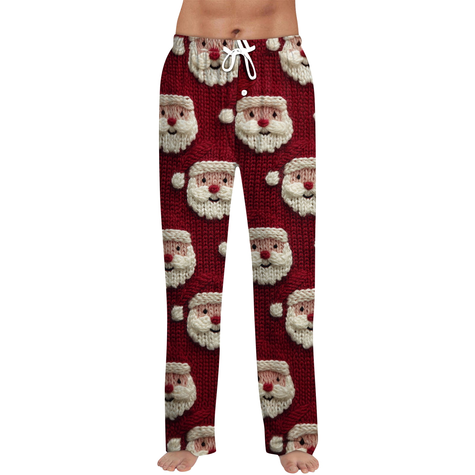 MLQIDK Funny Pajama Pants Christmas Santa Xmas Tree Snowflake Baggy ...