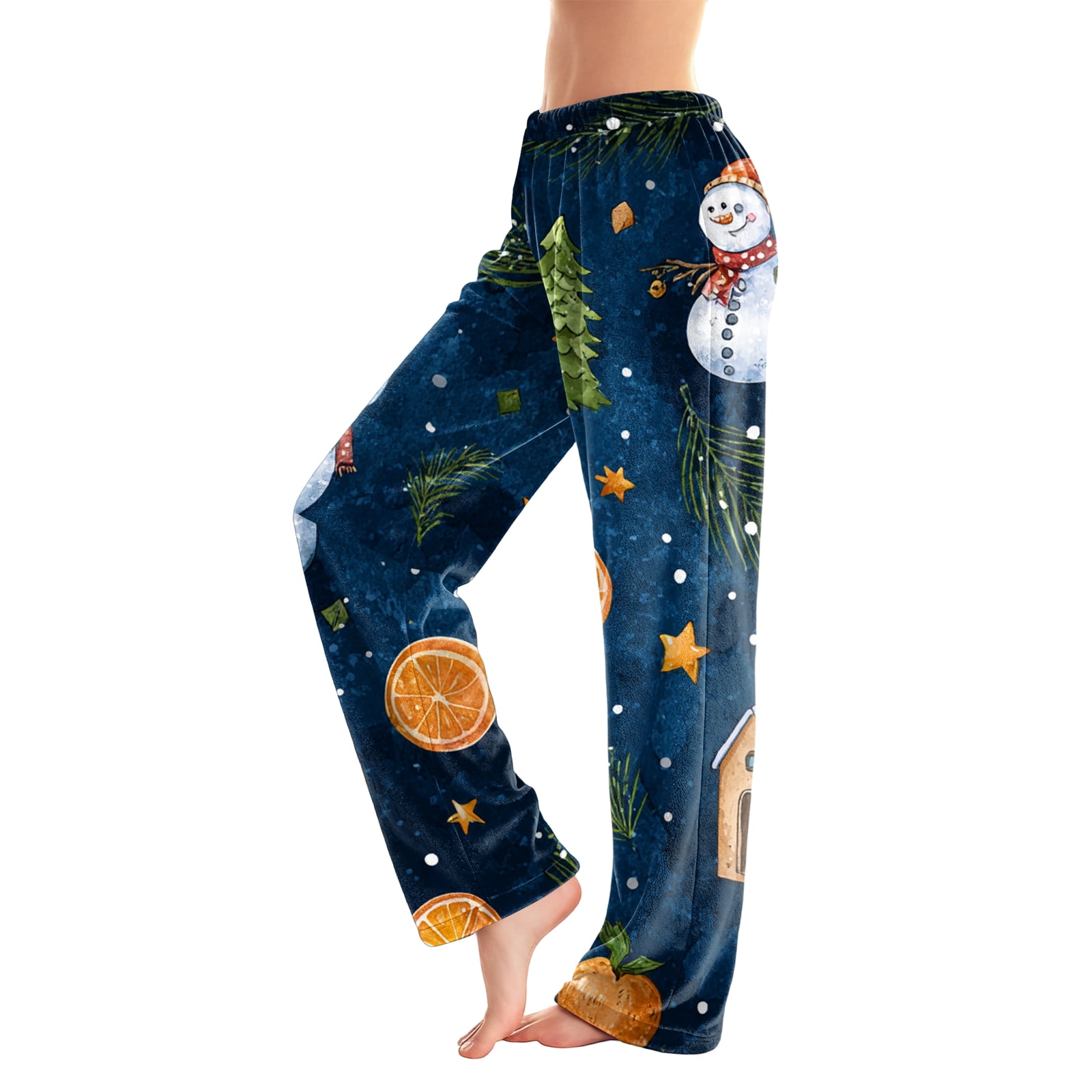 MLQIDK Funny Pajama Pants Wide Leg Casual Comfy Santa Xmas Tree ...