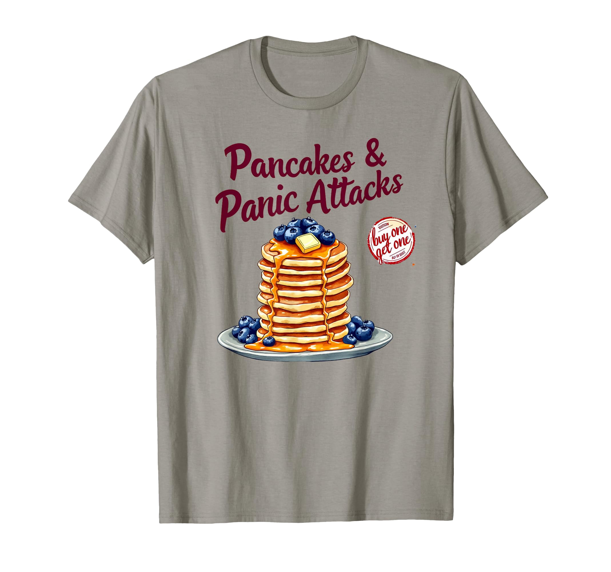 Funny Pancakes & Panic Attacks T-Shirt for Mental Health Awareness and ...