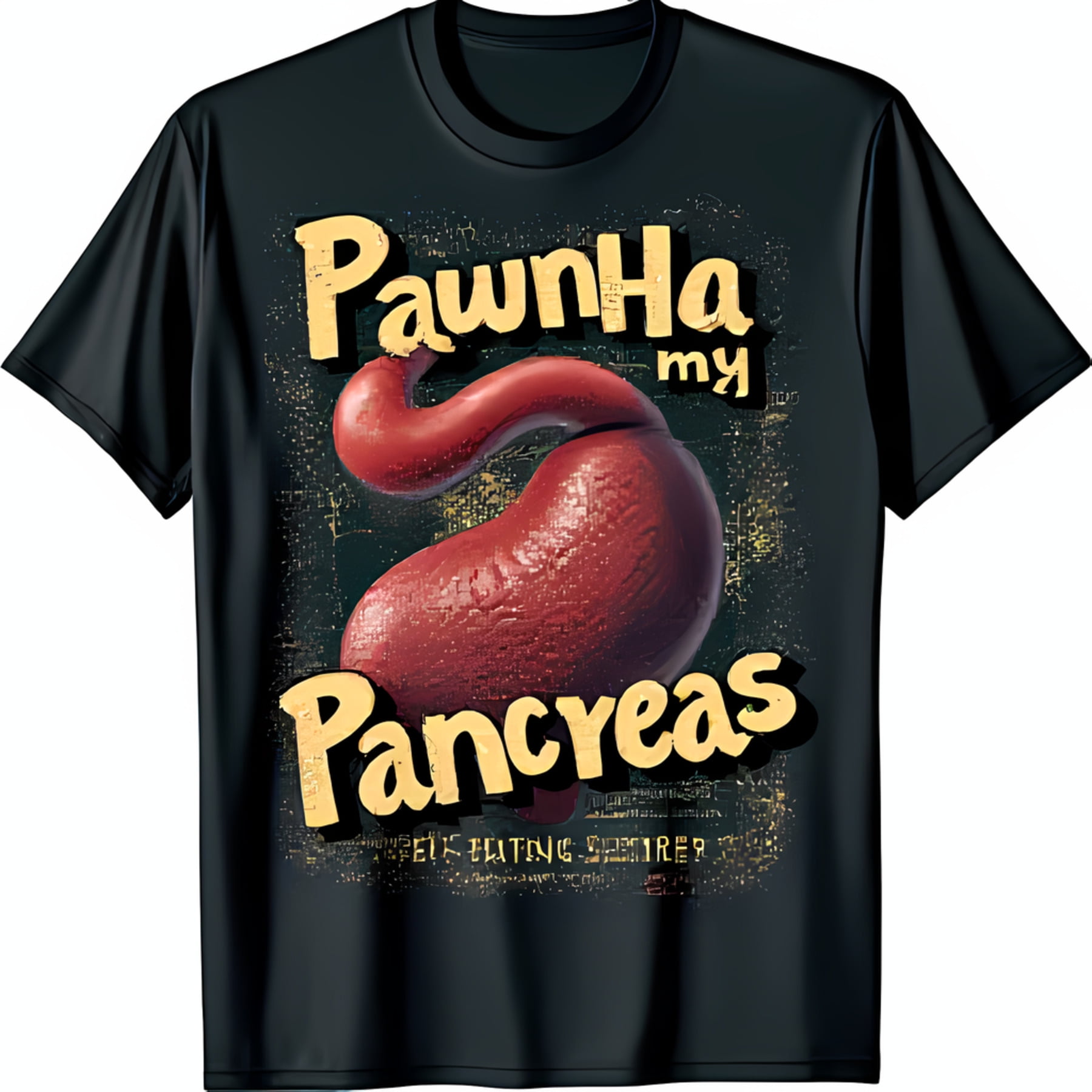 Funny Pancreas Graphic Black T-Shirt Dark Humor Design for Enthusiasts ...