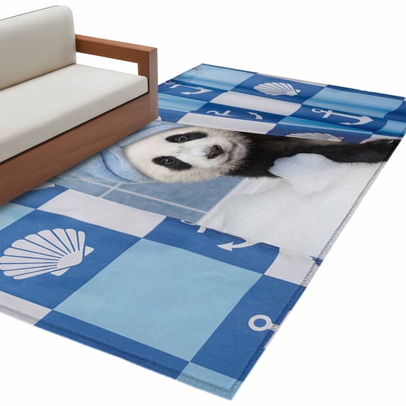 Funny Panda Area Rugs Collection 4'x6', Cute Art Modern Lovely Animals ...
