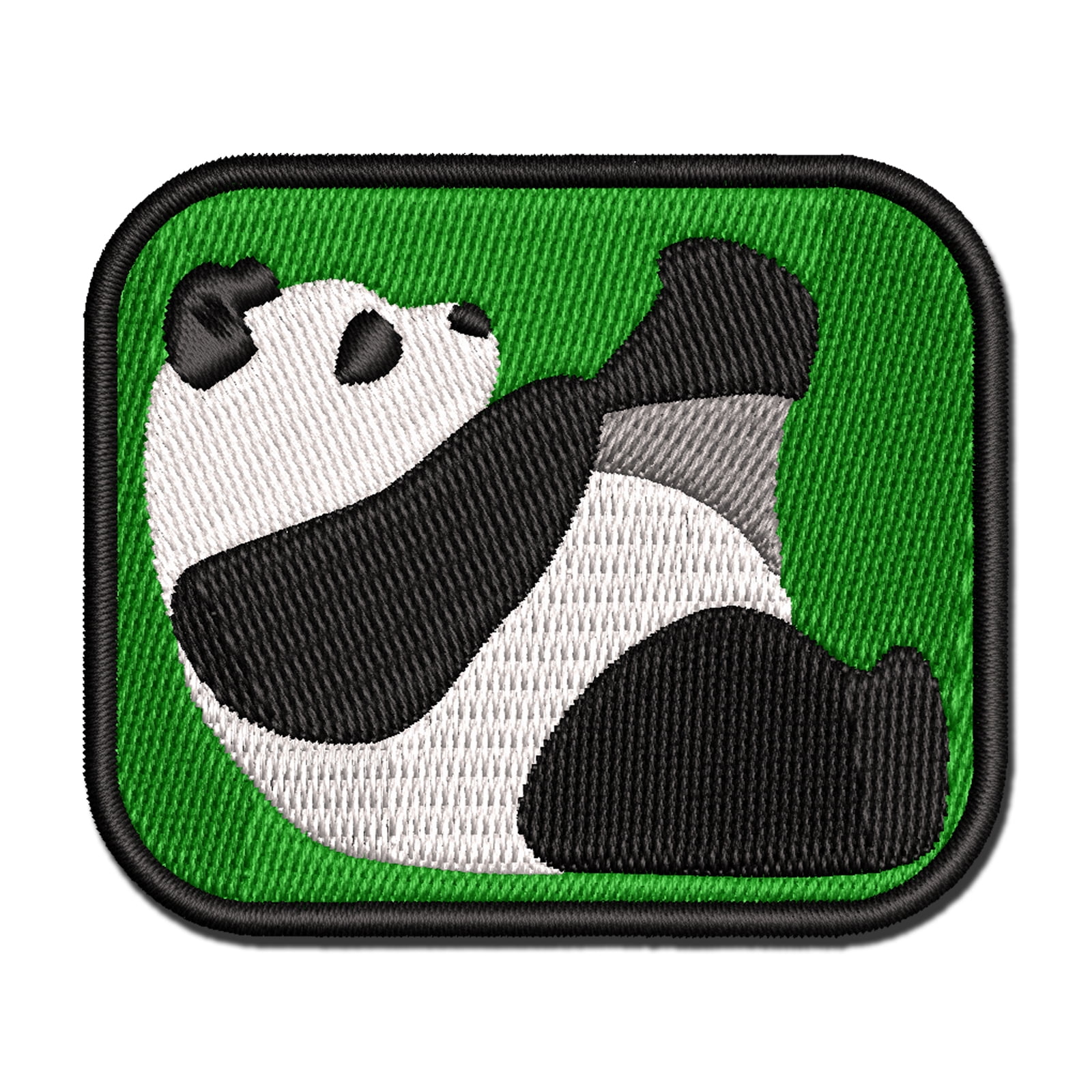 Funny Panda Putting on Black Socks Applique Multi-Color Embroidered ...