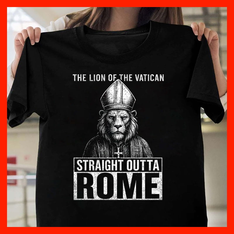 Funny Papal Lion T-Shirt - Unique Religious Humor Tee T907, for men and ...