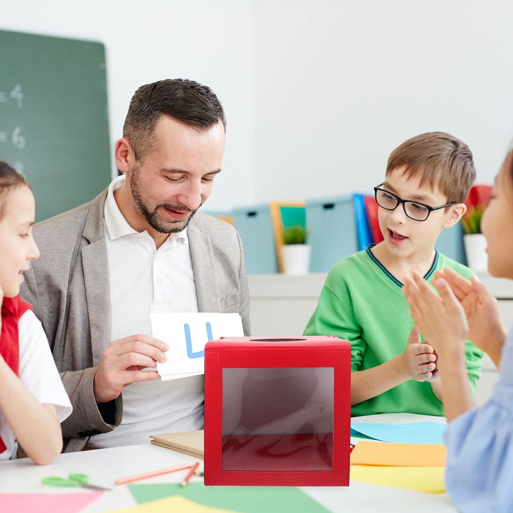 Clispeed Raffle Ticket Box Cardboard Red 2Pcs For Community Voting ...