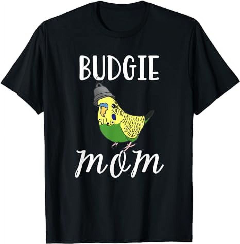 Funny Parrot Cute Budgerigar Lady Green Budgie Mom Parakeet T-Shirt ...