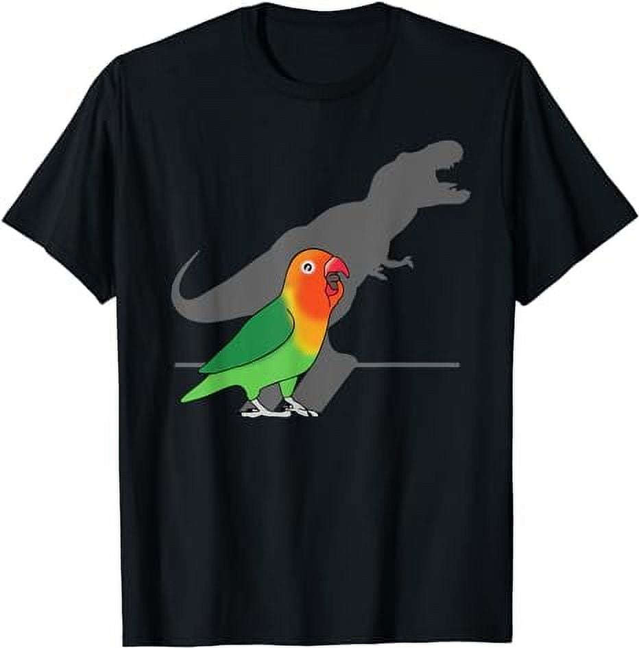 Funny Parrot Dinosaur Shadow T-Rex Fischer's Lovebird T-Shirt - Walmart.com