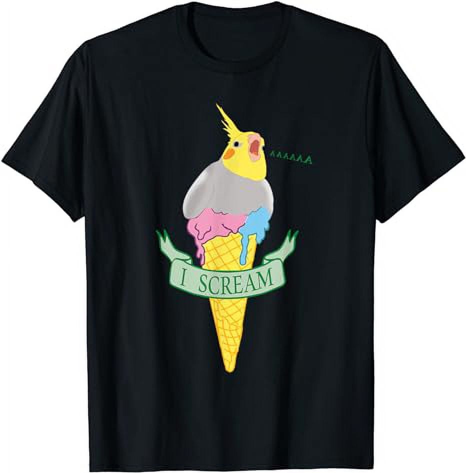 Funny Parrot Pet Doodle I Scream Ice Cream Cockatiel T-Shirt - Walmart.com