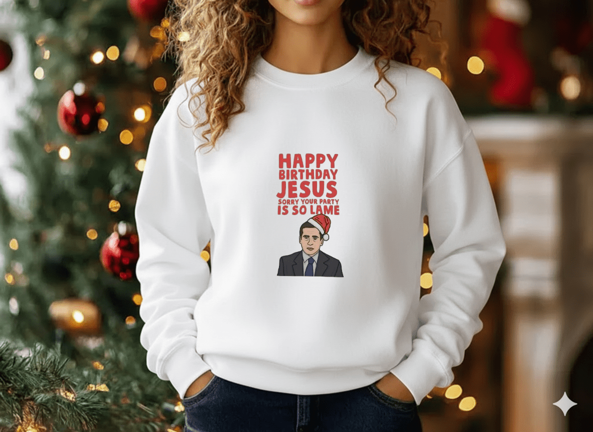 Funny Party Lame Celebration Happy Birthday Jesus Sweatshirt, up to ...