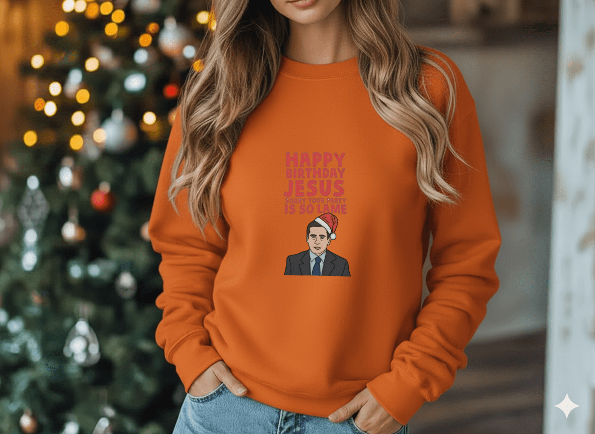 Funny Party Lame Celebration Happy Birthday Jesus Sweatshirt, up to ...