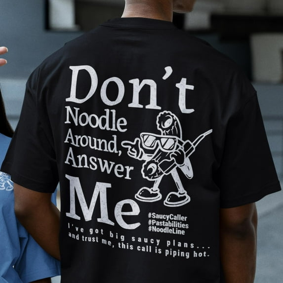 Funny Pasta Shirt – Hand-Drawn Retro Cartoon Tee, Silly Foodie Gift ...