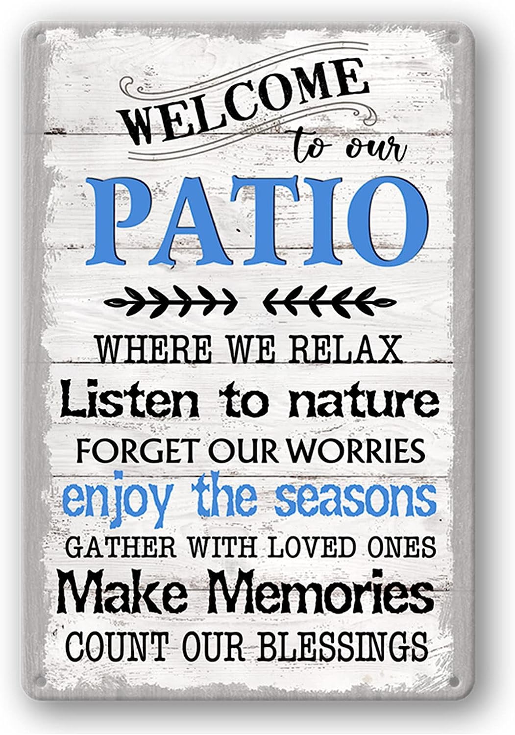 Funny Patio Metal Tin Sign Patio Wall Decor Welcome To Our Patio Signs ...