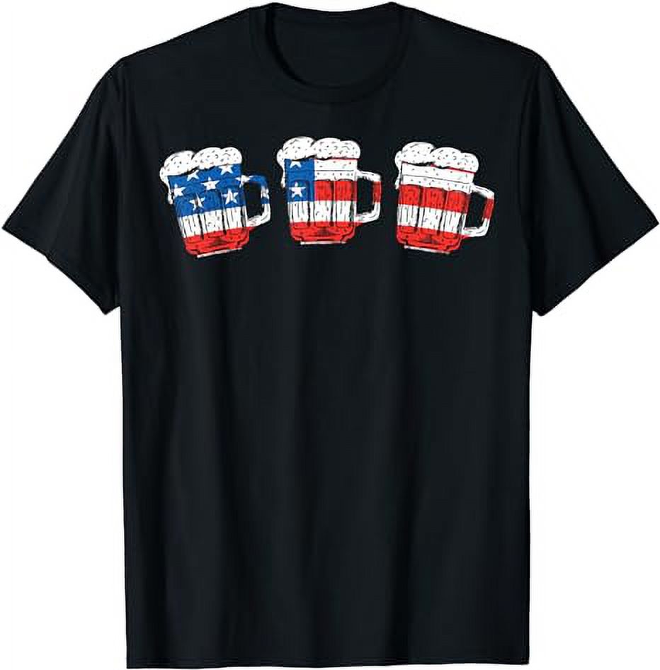 Funny Patriotic American Flag Beer Froth T-Shirt T-Shirt - Walmart.com