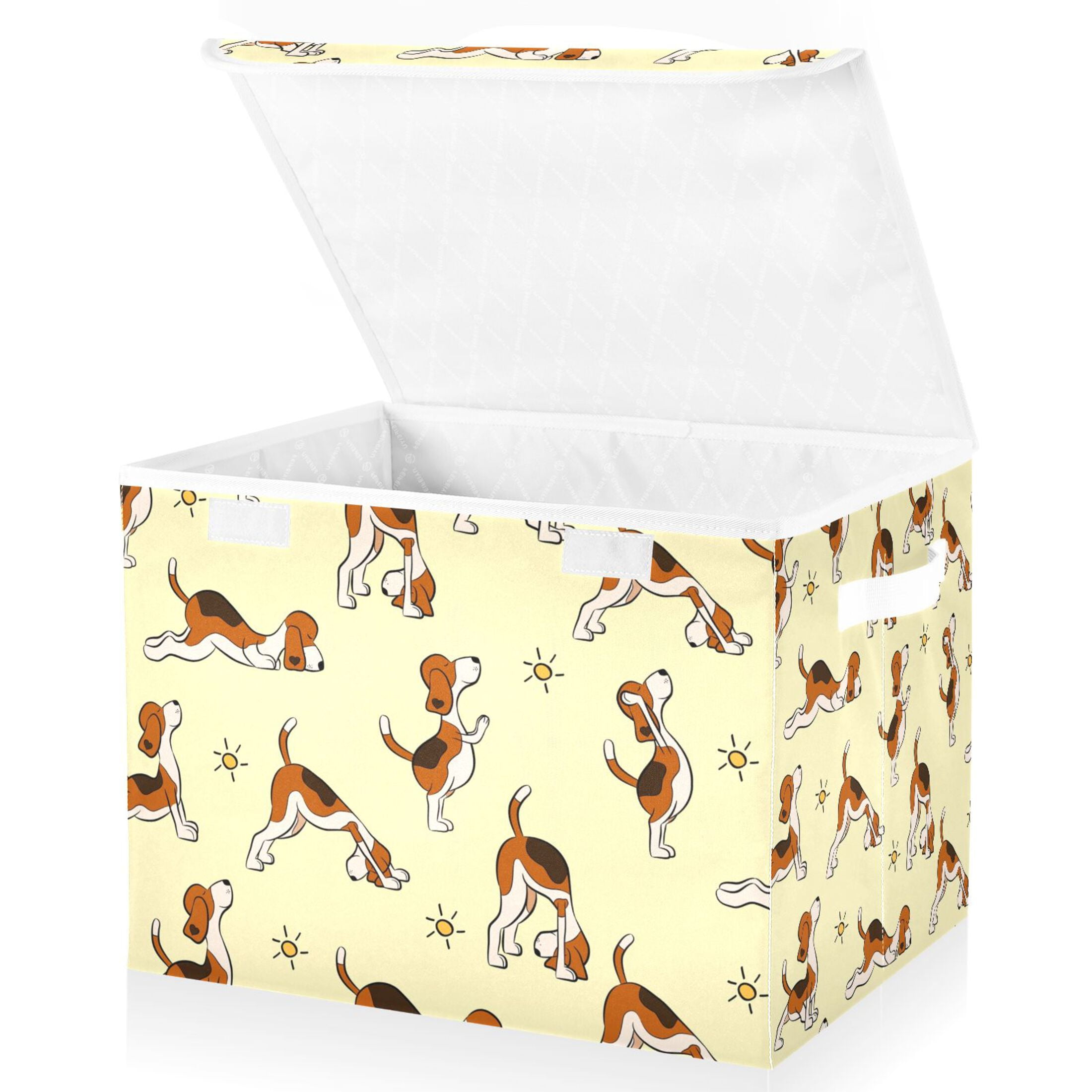 Funny Pattern Isolated Cartoon Dog Large Lidded Storage Bin Foldable ...