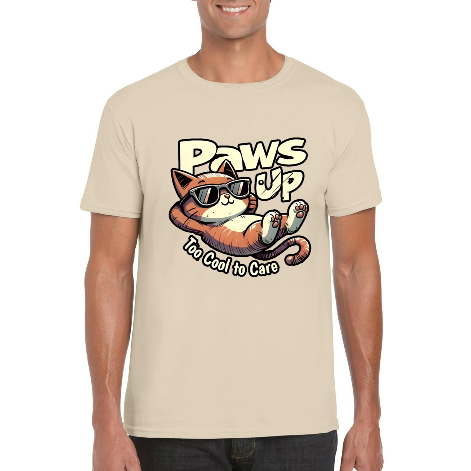 Funny Paws Up Animal Lover Inspired Dog Cat Graphic Art Unisex T-Shirt ...