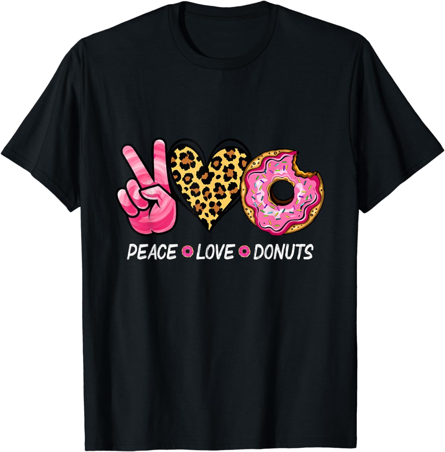 Funny Peace Love Donuts Men Women Doughnut Lover Clothing T-Shirt ...
