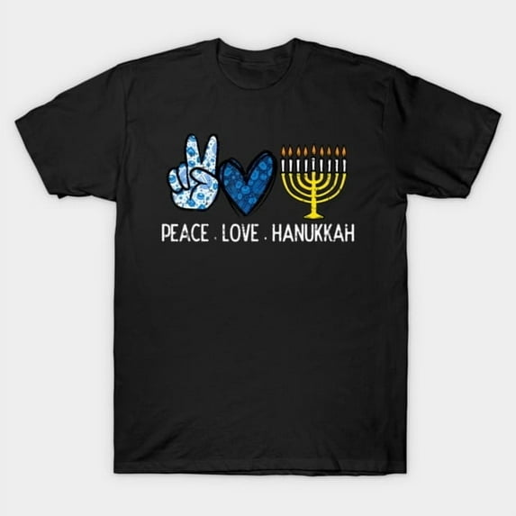 Funny Peace Love Hanukkah Retro Chanukah Jewish Holiday Art Graphic ...