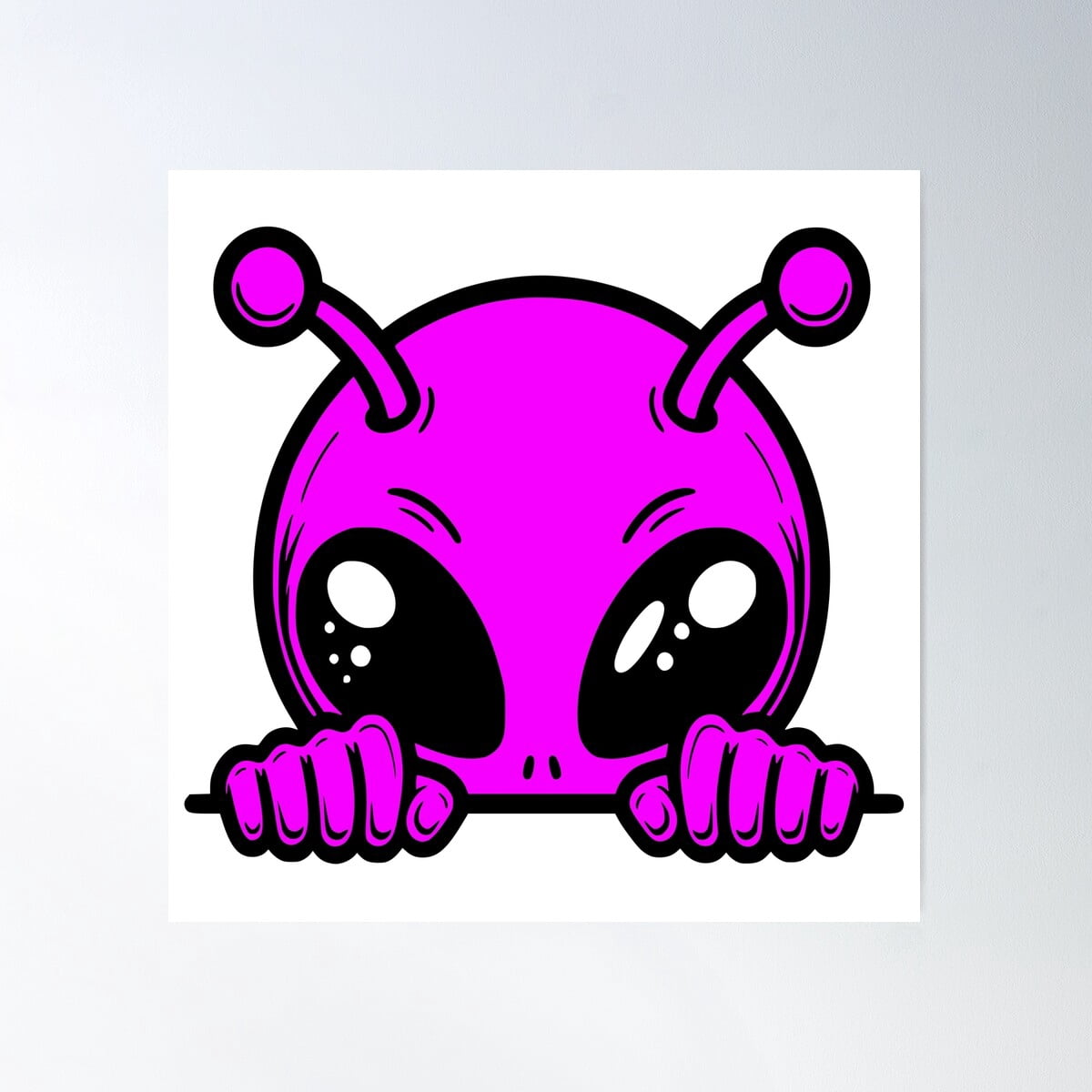 Funny Peaking Alien Poster Wall Art, Modern Wall Decor For Living Room ...