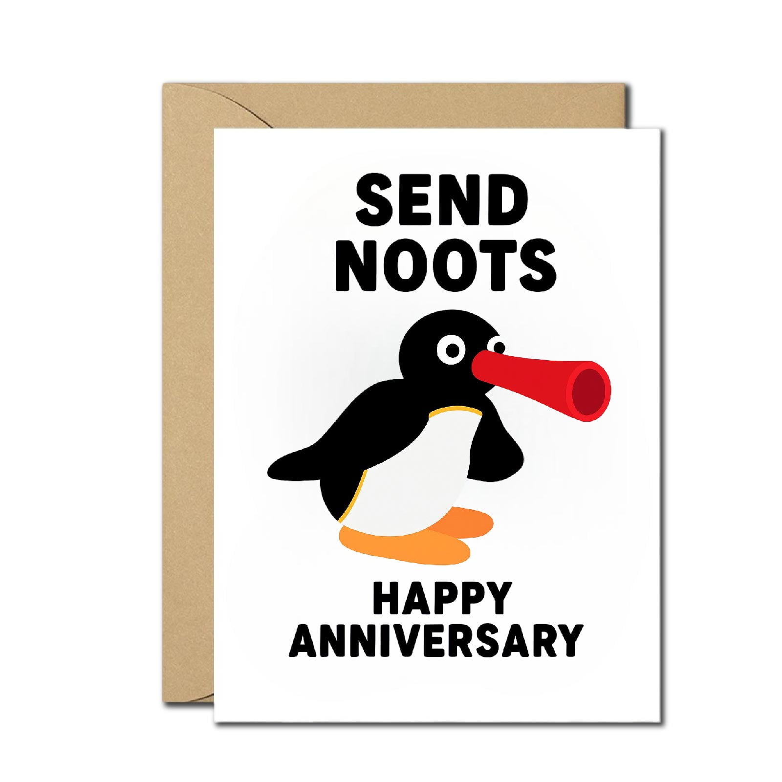 Funny Penguin Anniversary Greeting Card – Send Noots Meme Card – Cute ...