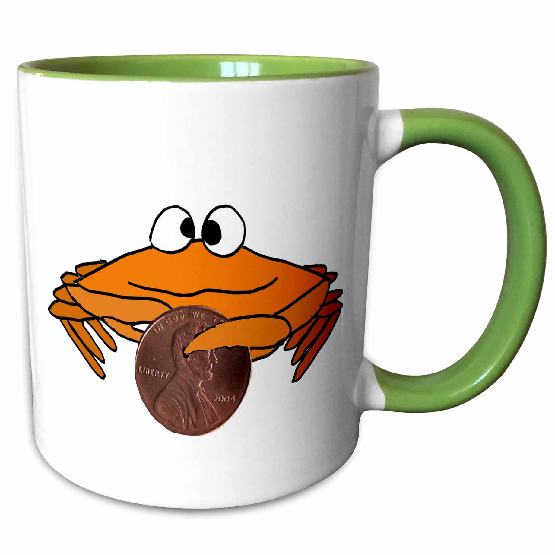 3drose, Funny Penny Pincher Crab Pinching Copper Penny Beach Cartoon ...