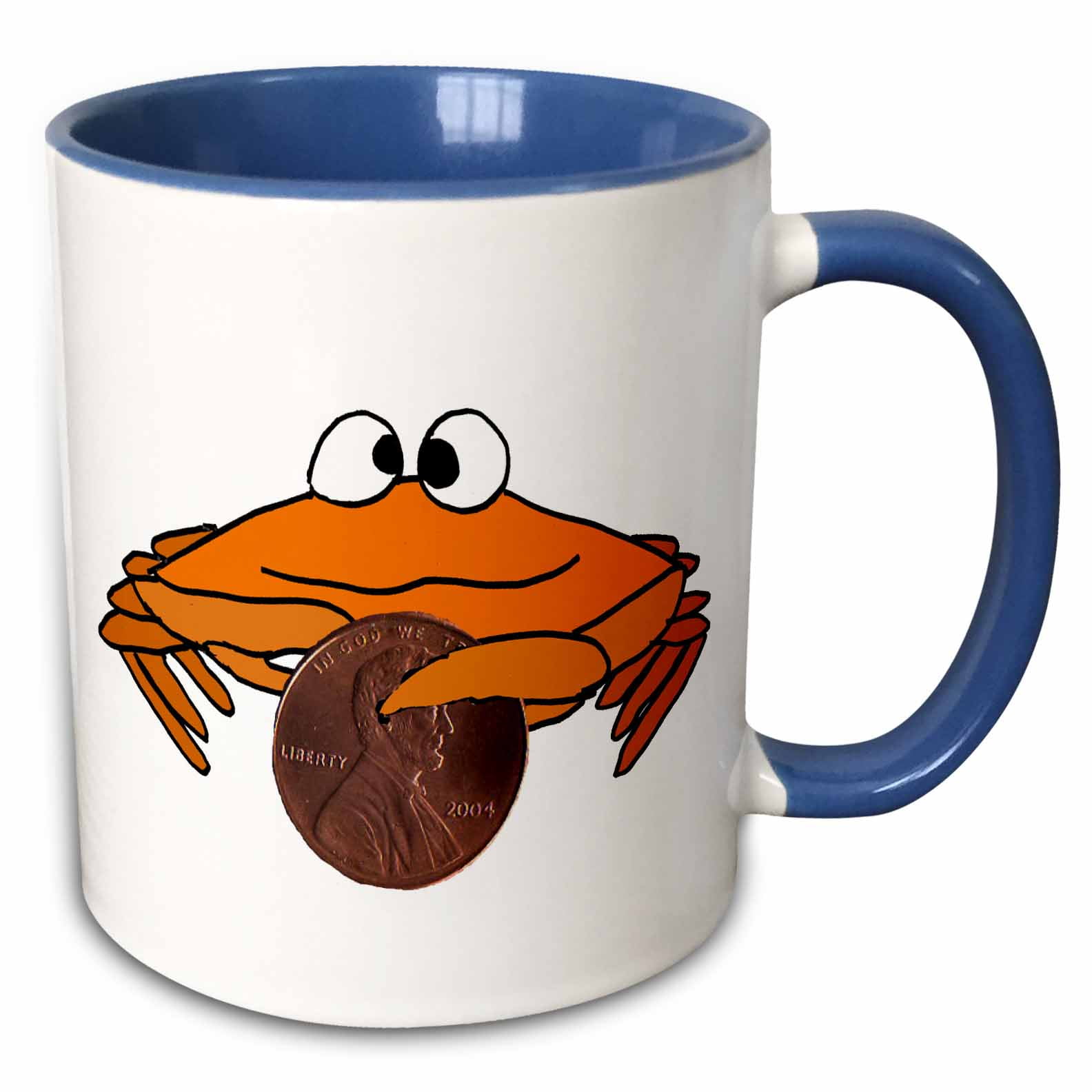 3drose, Funny Penny Pincher Crab Pinching Copper Penny Beach Cartoon ...
