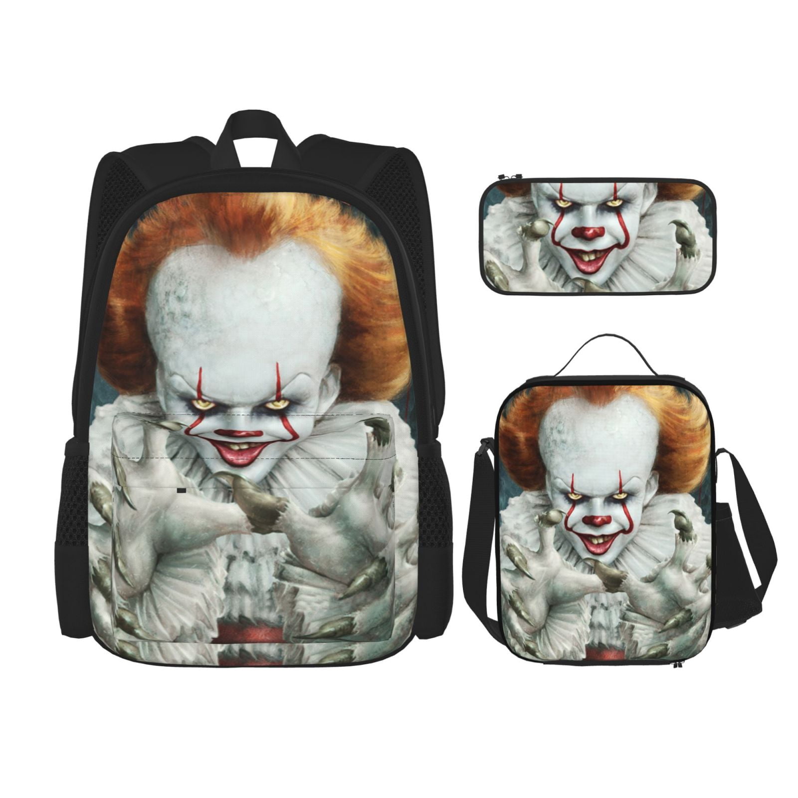 Funny Pennywise Dancing Clown Casual Backpack 3 Piece Set Daypack ...