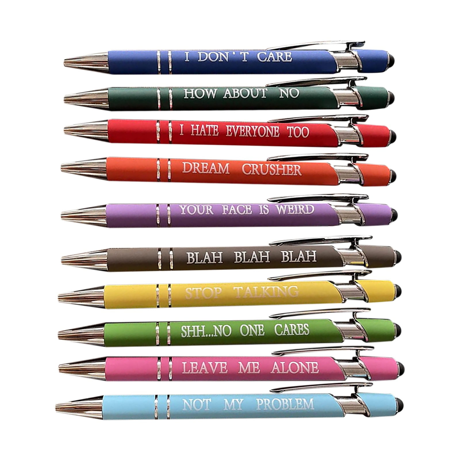 Funny Pens, 10Pcs Pens Fine Point Smooth Writing Pens, Sarcastic ...