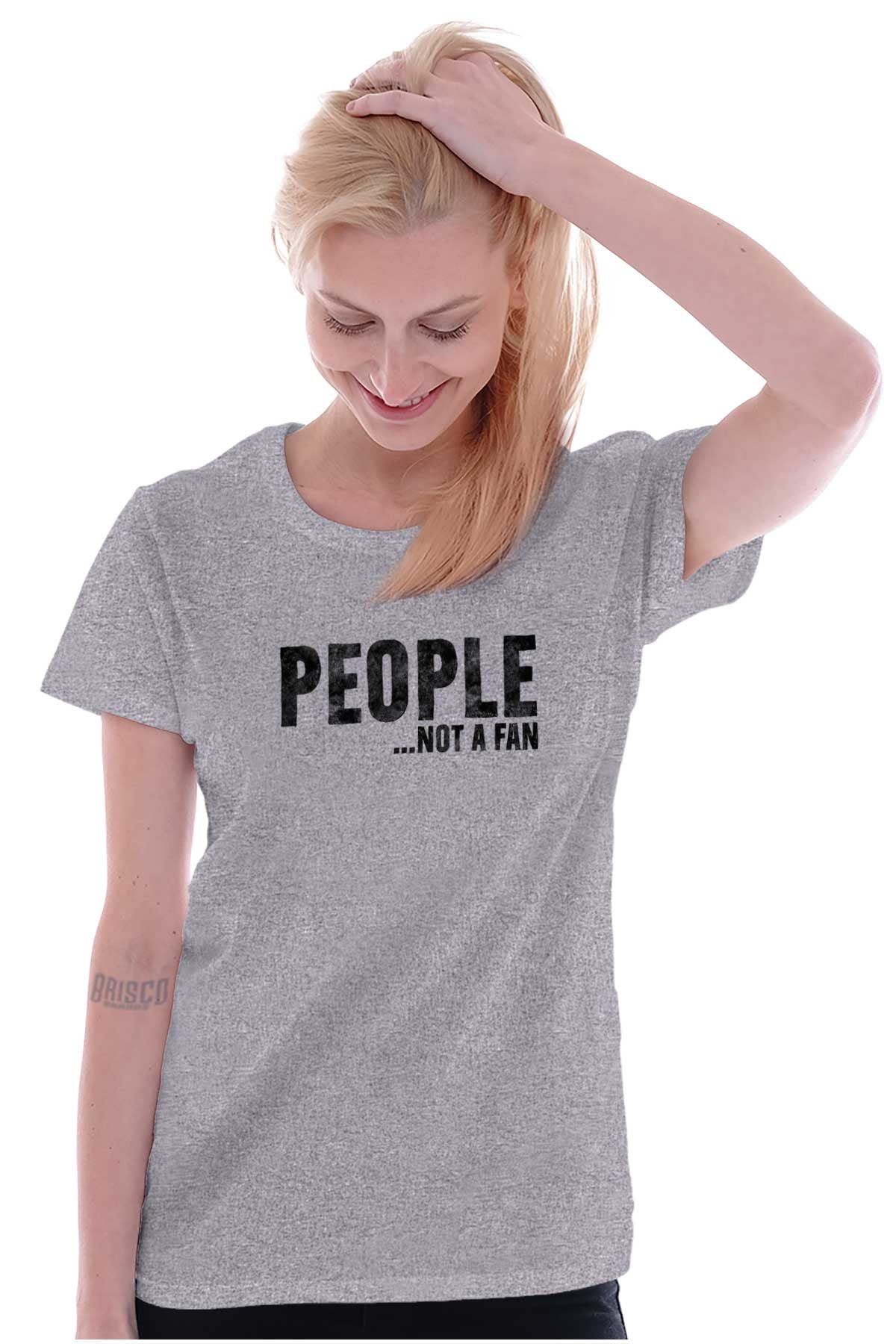 Funny People Not A Fan Sarcastic Joke Womens Fitted Plus Size Graphic ...