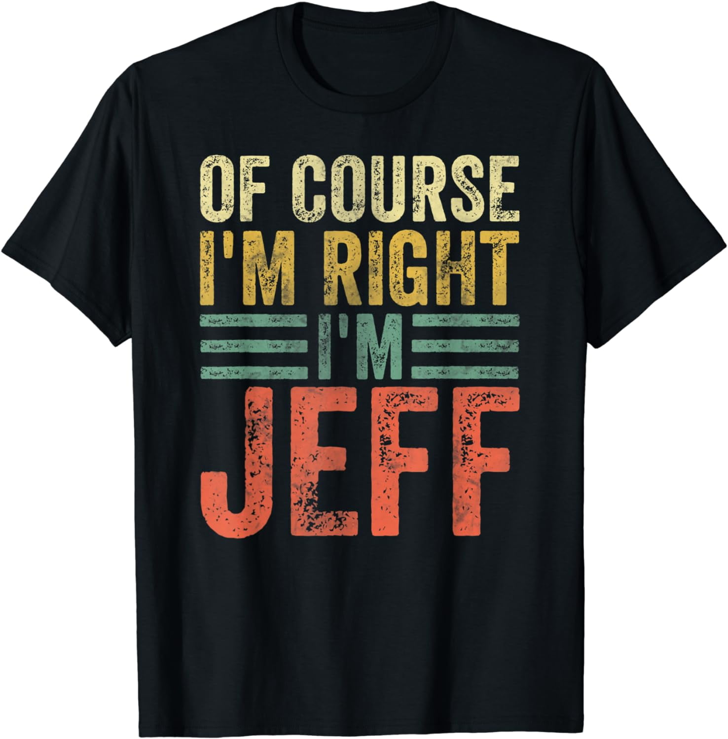 Funny Personalized Name Shirt Of Course I'm Right I'm Jeff T-Shirt ...