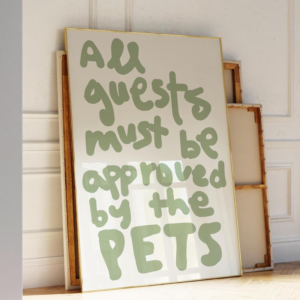 Funny Pet Print Sage Green Wall Art Dog Owner Gift Cat Lover Poster Pet ...