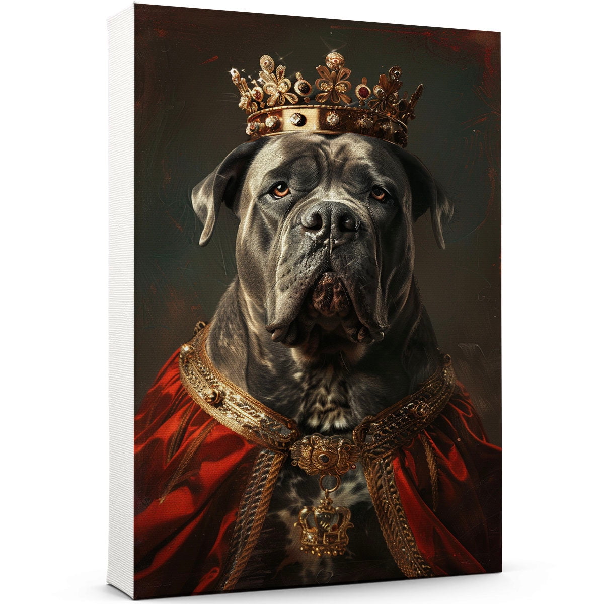Funny Pet Wall Art, Pet Portrait in a Royal Costume Cane Corso Dog ...