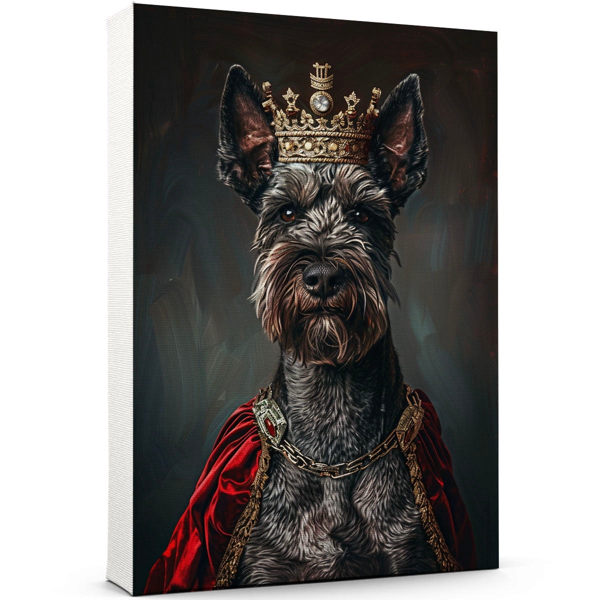 Funny Pet Wall Art, Pet Portrait in a Royal Costume Kerry Blue Terrier ...
