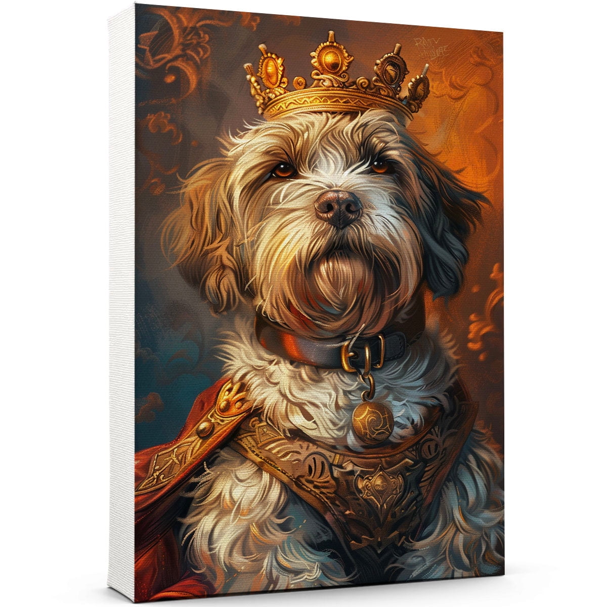 Funny Pet Wall Art, Pet Portrait in a Royal Costume Petit Basset ...