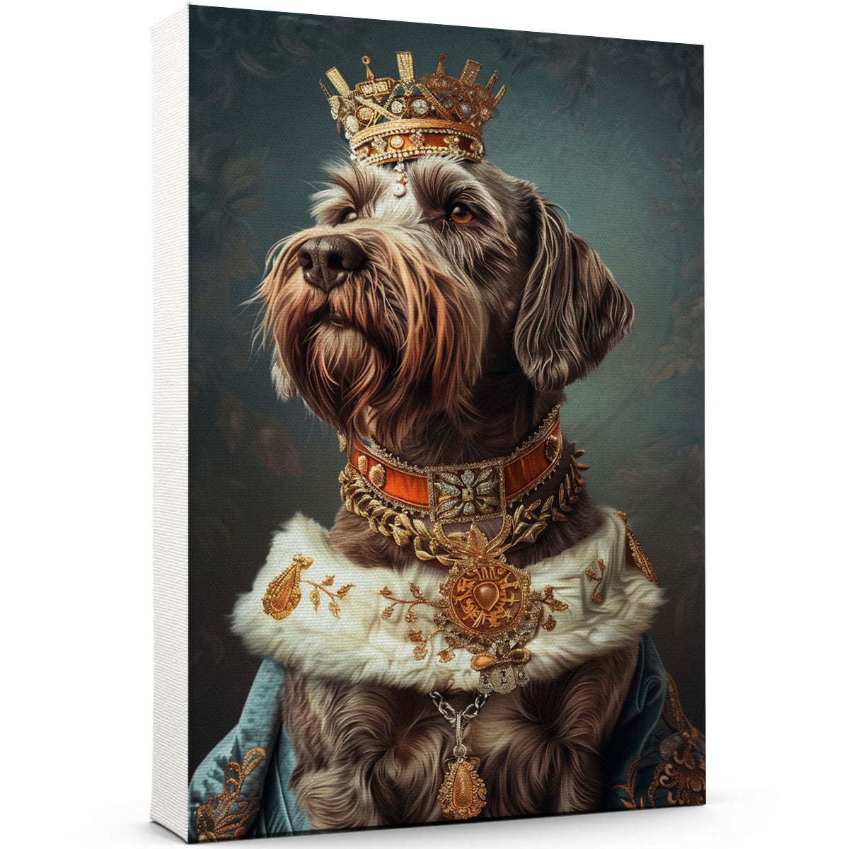 Funny Pet Wall Art, Pet Portrait in a Royal Costume Spinone Italiano ...