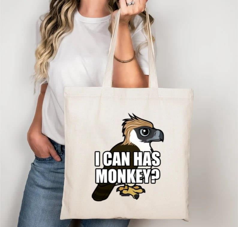 Funny Philippine Eagle Spoof Meme Bird Of Prey Nature Tote Bag, a gift ...