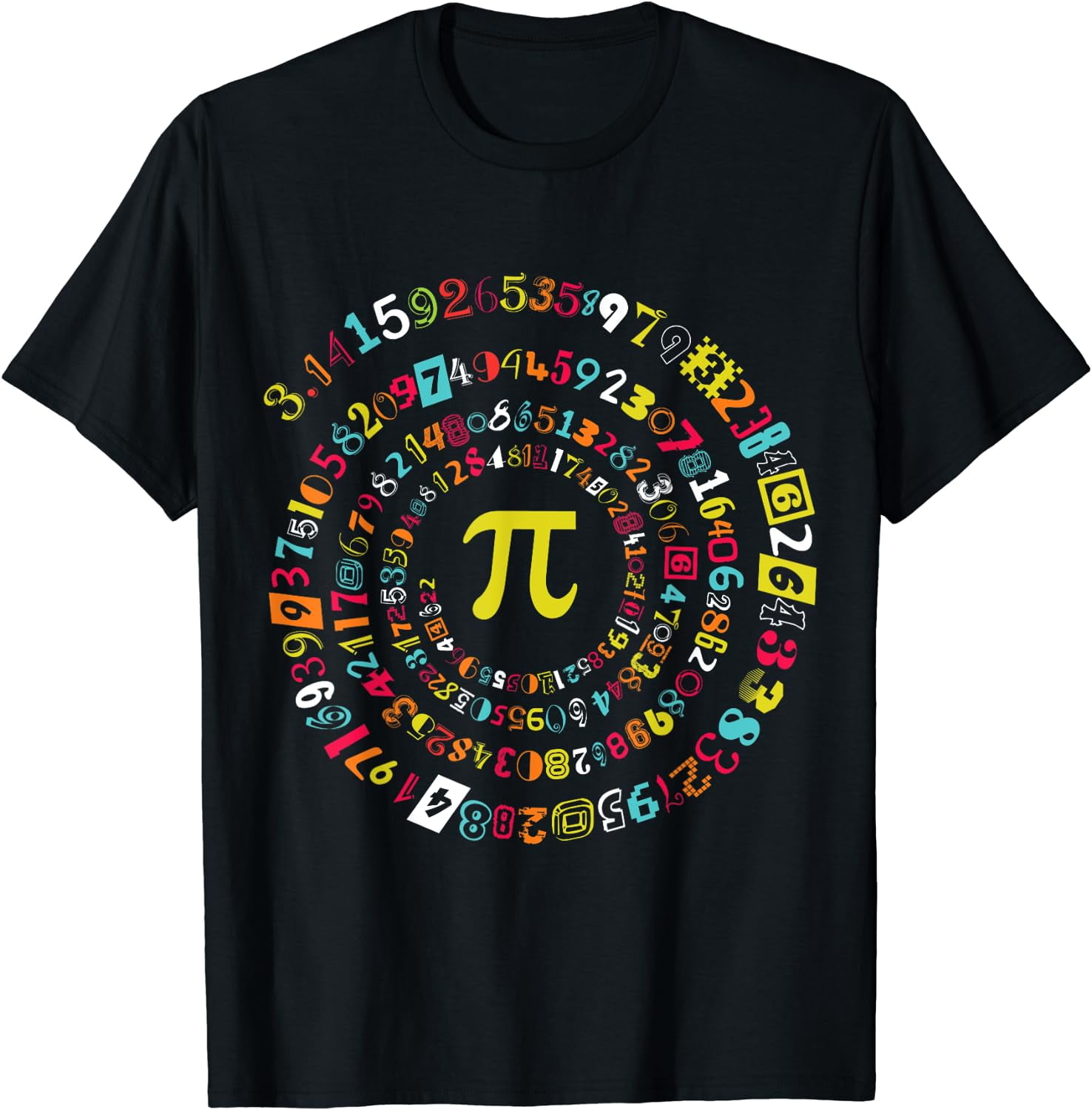 Funny Pi Day Shirt Spiral Pi Math Tee for Pi Day 3.14 T-Shirt Black ...