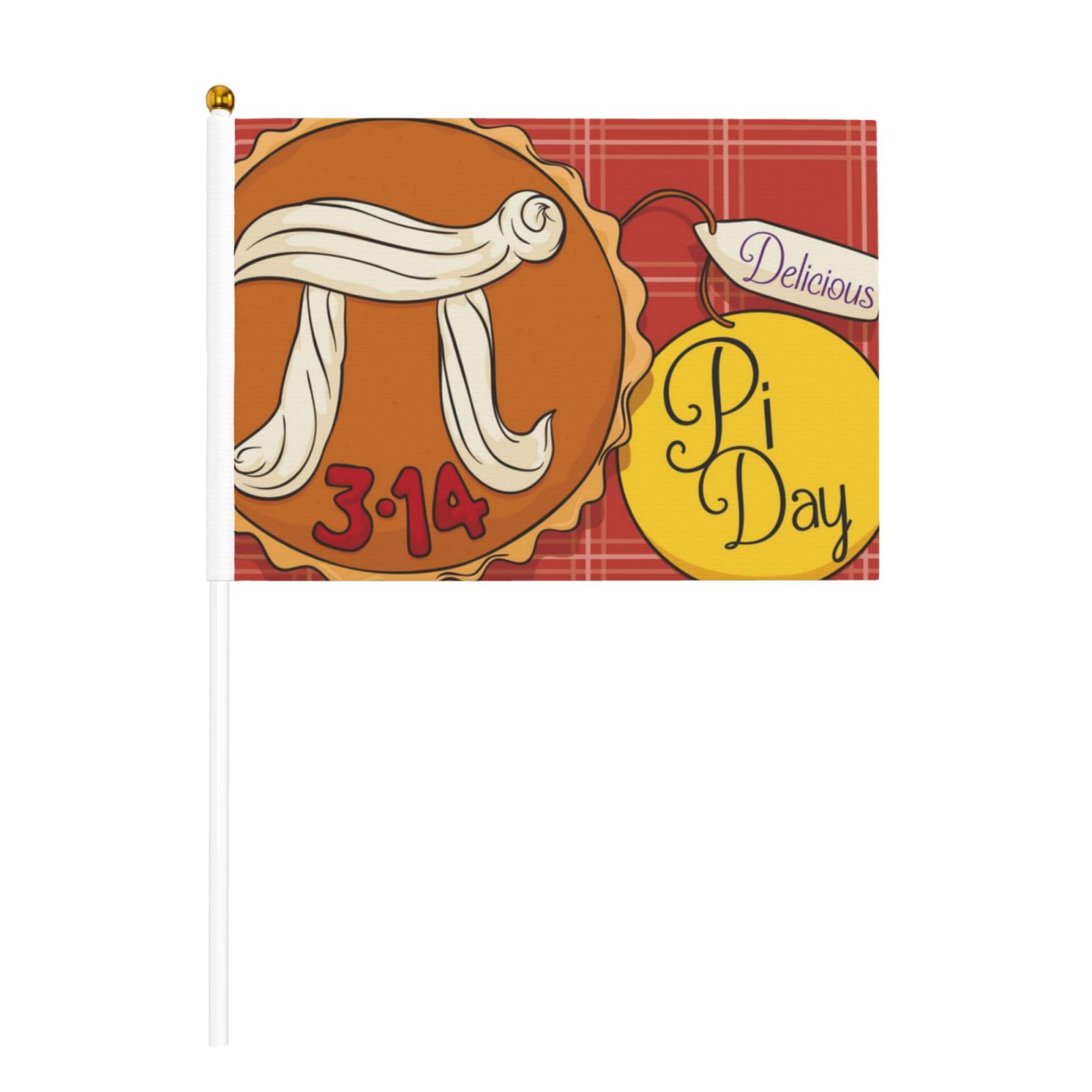 Funny Pi Day Spiral Pi Math 3.14 Flag Small Mini Hand Held Flags Small ...