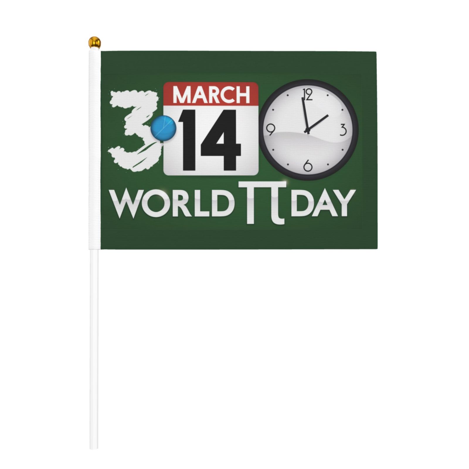 Funny Pi Day Spiral Pi Math 3.14 Flag Small Mini Hand Held Flags Small ...